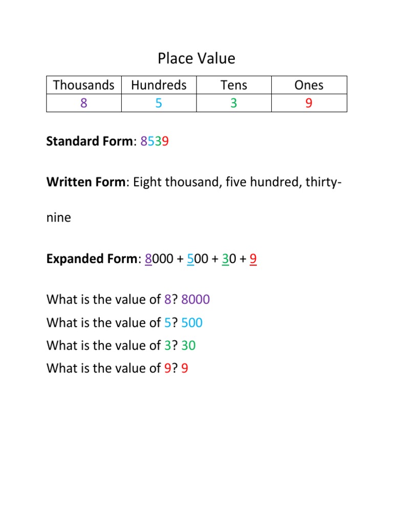 Place Value | PDF