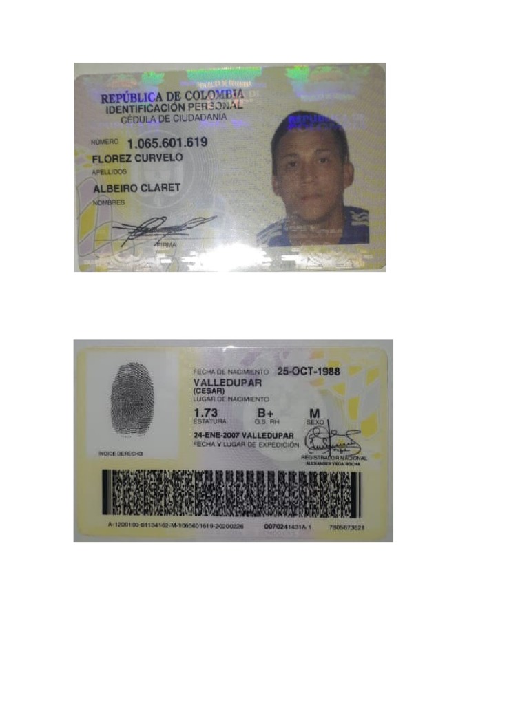Cedula Albeiro Florez Cod Leandro Gomez | PDF