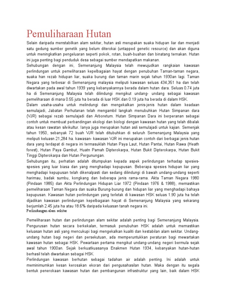 Pemuliharaan Hutan | PDF