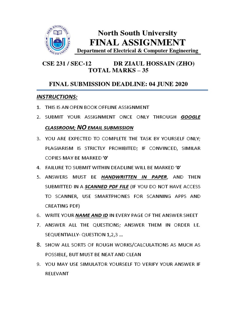 CSE 231 Final Assignment Guidelines | PDF | Computer Engineering ...