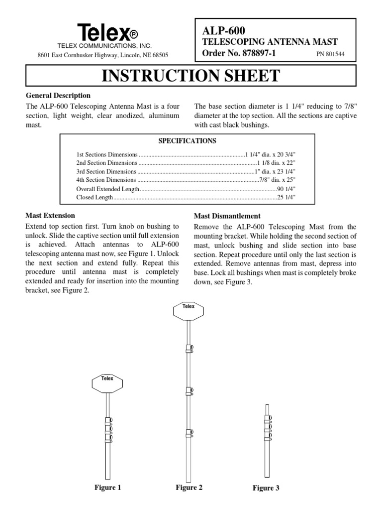 ALP-600 Antenna Mast Guide | PDF | Science & Mathematics