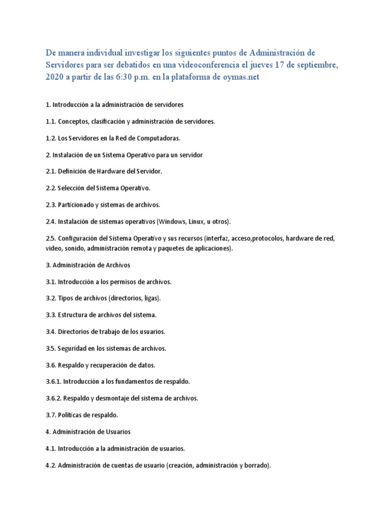Administración de Servidores en Oymas.net | PDF | Informática | Tecnología