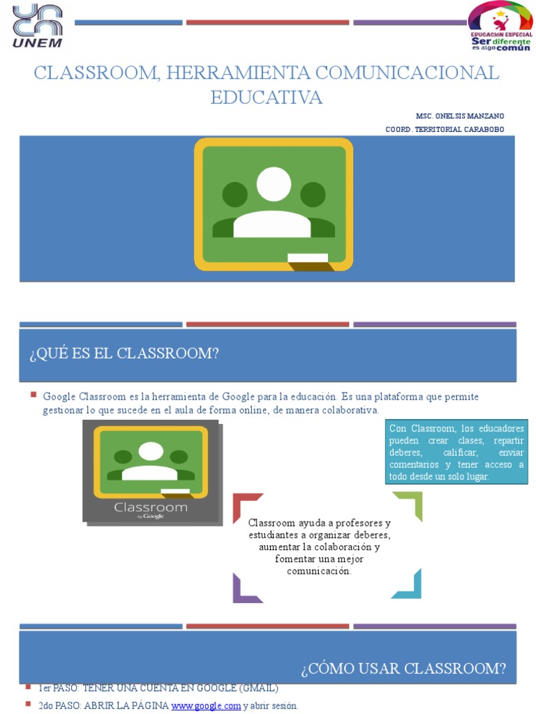 Classroom, Herramienta Comunicacional Educativa | PDF | Internet | Red ...