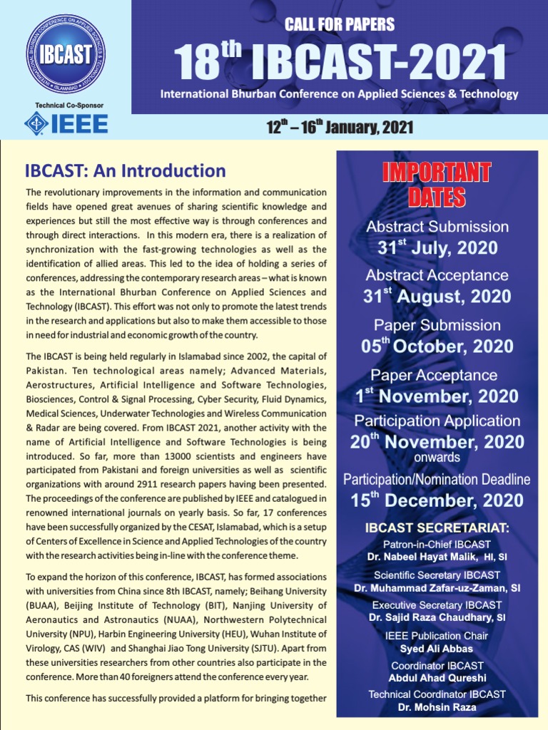 18 IBCAST-2021: Important Important Dates Dates | PDF | Sonar ...