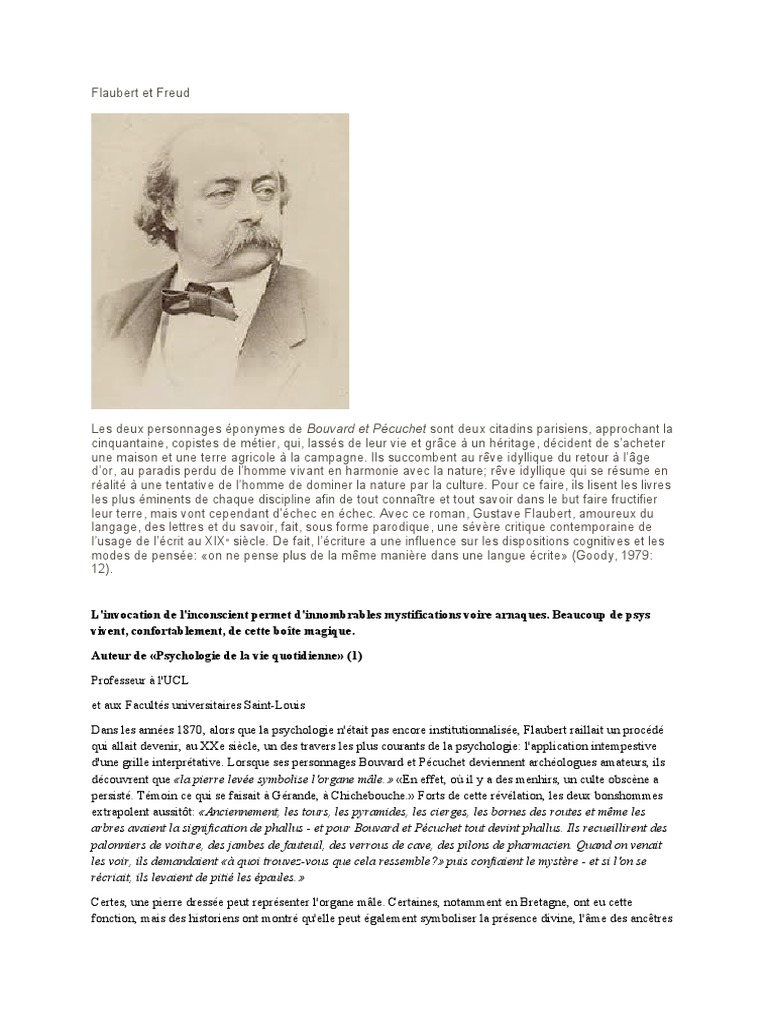 Flaubert Et Freud | PDF | Gustave Flaubert | Inconscient