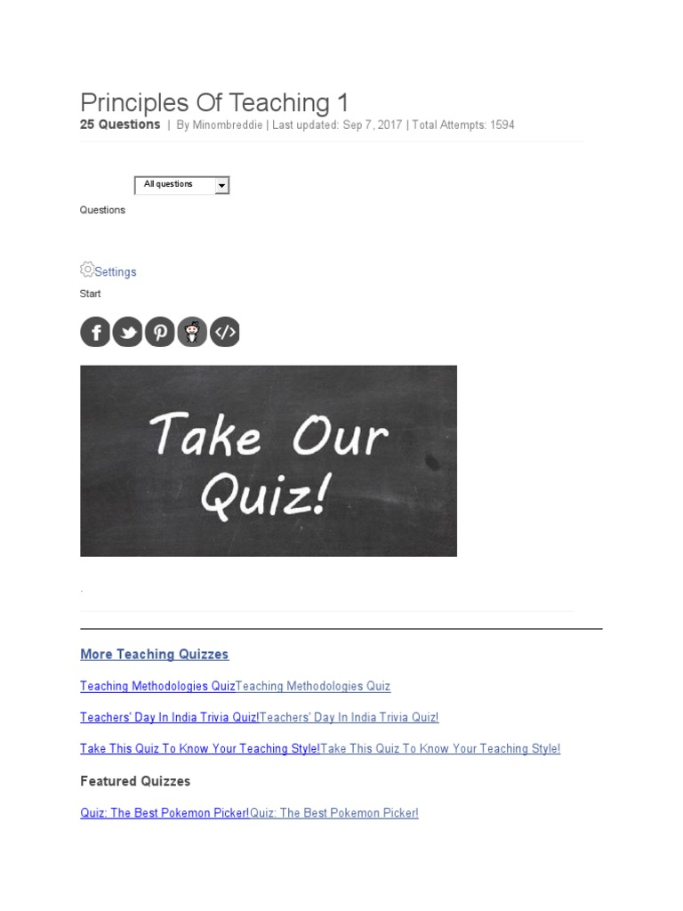 Principles of Teaching 1 | PDF | Teaching Method | Teachers