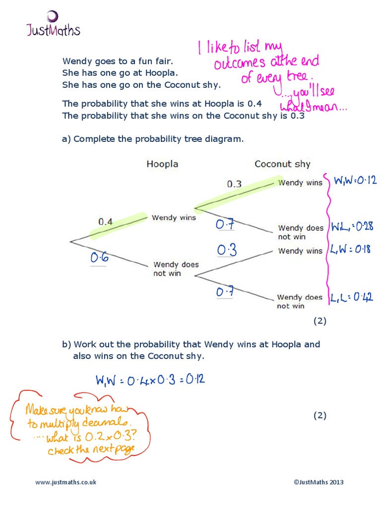 29 - Probability Tree Diagrams - Solution | PDF | Nature