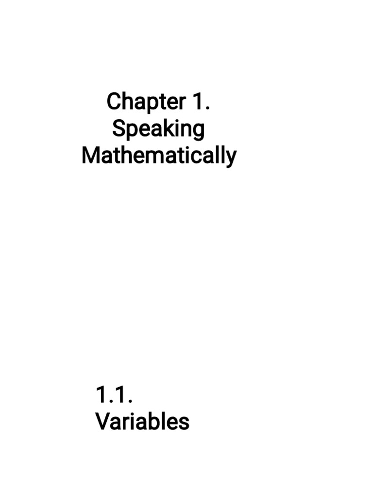 1 Speaking Mathematically | PDF | Set (Mathematics) | Function ...