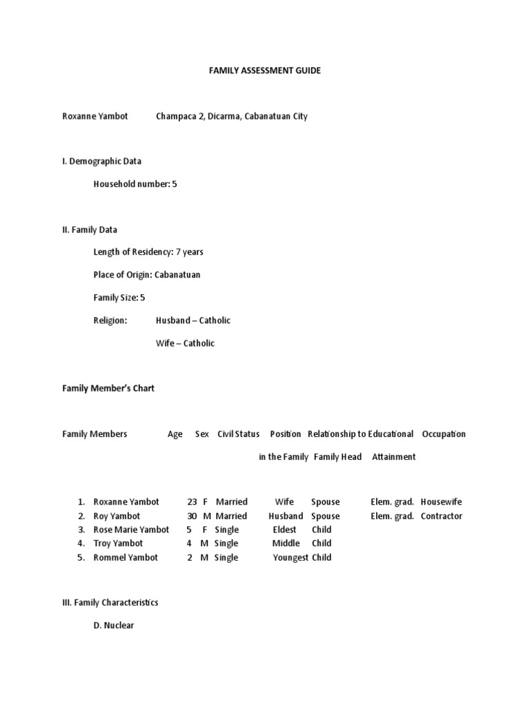 Family Assessment Overview and Insights | PDF | Health Sciences