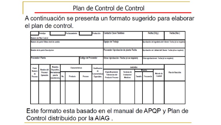 Formato Del Plan de Control | PDF