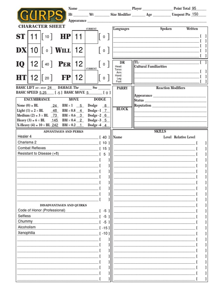 CharacterSheet Fillable | PDF | Role Playing Games | Leisure