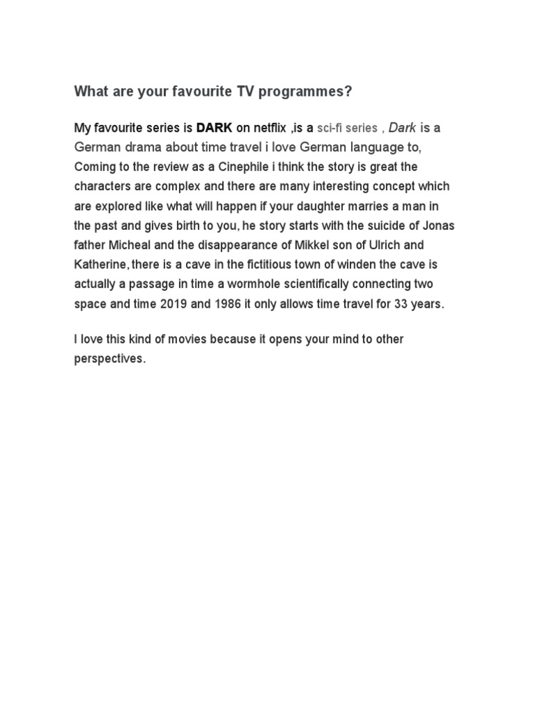 What Are Your Favourite TV Programmes3 | PDF