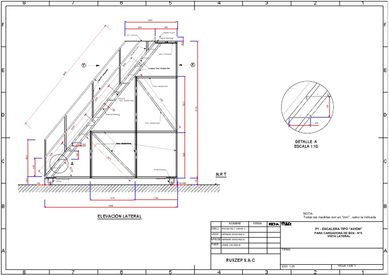 ESCALERA P1 - ELEVACIÓN LATERAL-Layout1 PDF | PDF