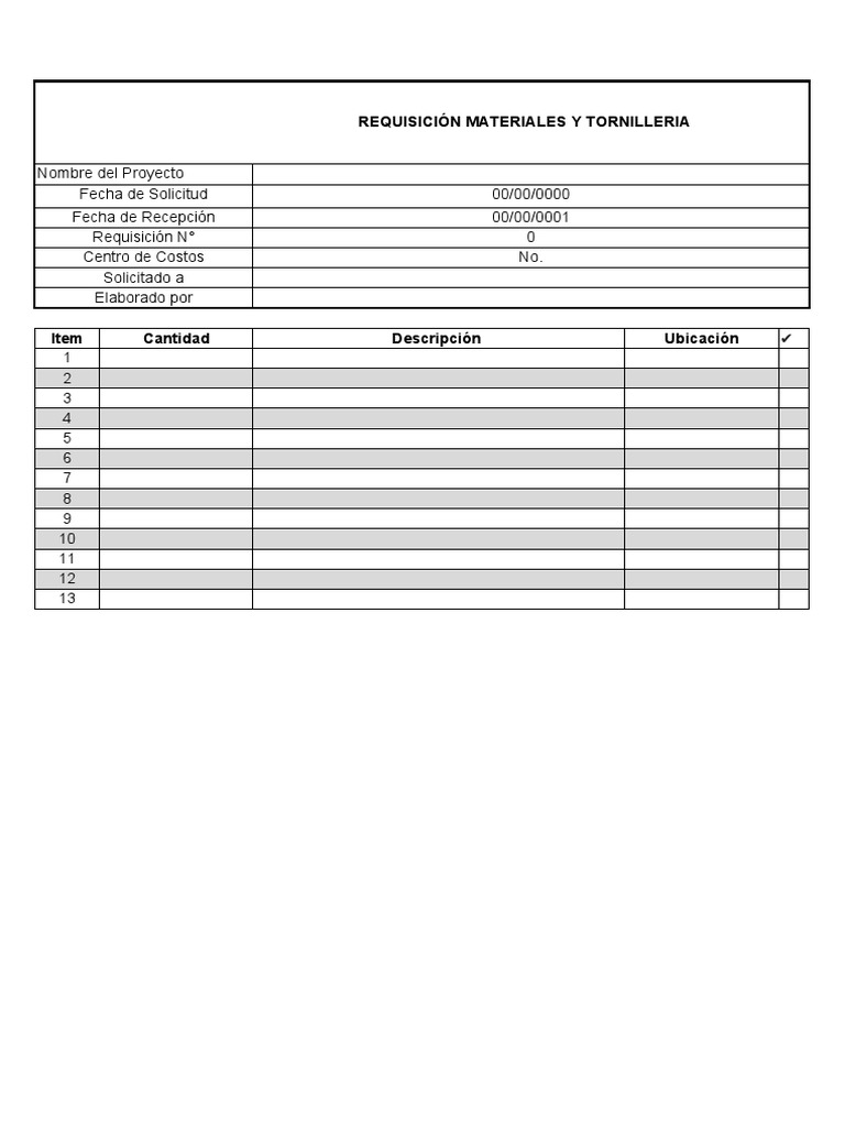 Formato Requisicion de Material | PDF