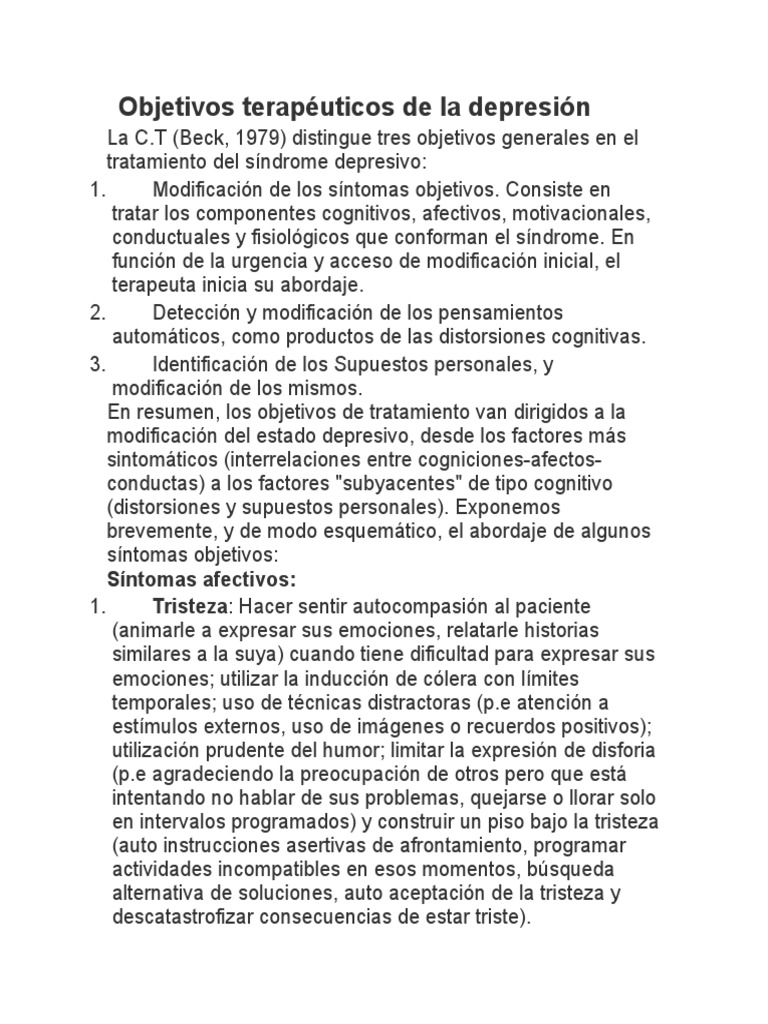 Plantilla Depresion | PDF | Depresión (estado de ánimo) | Psicoterapia