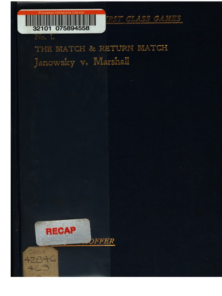 Janowski The Match and The Return Match | PDF | Chess | Traditional ...