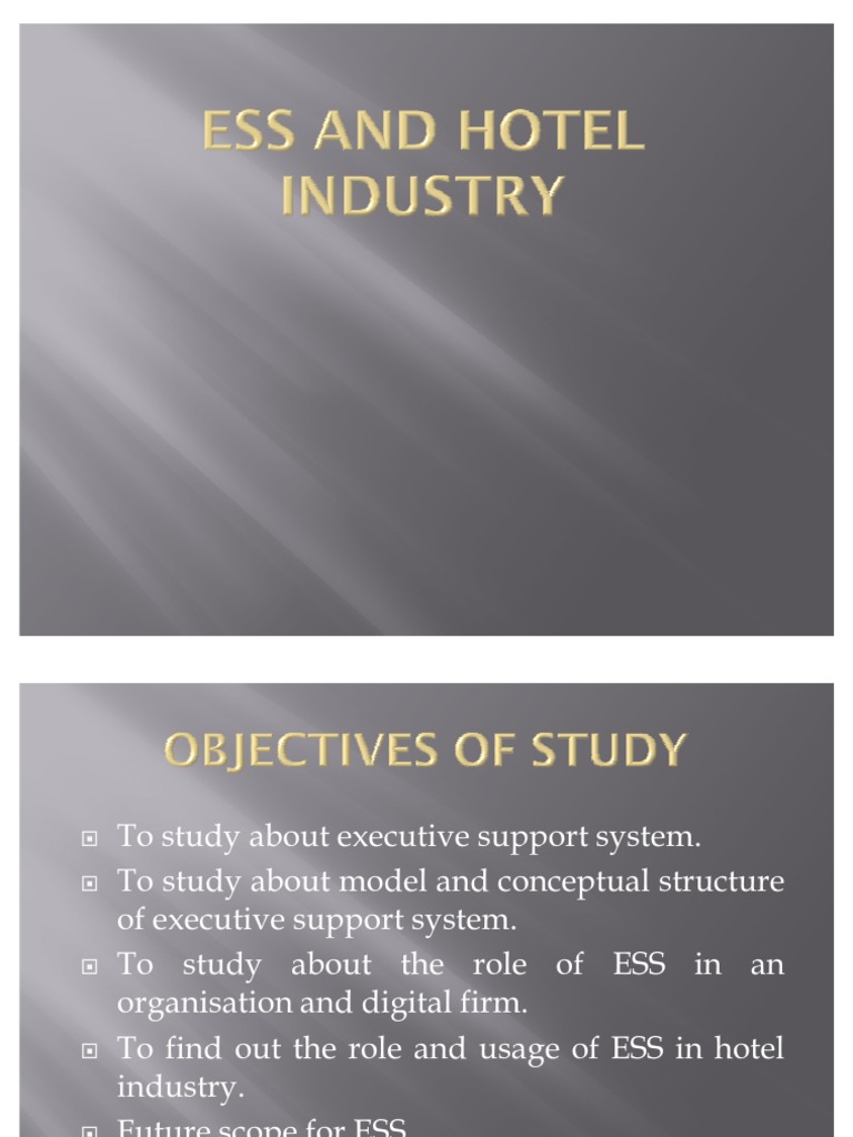 ESS and Hotel Industry | PDF | Information System | Information Technology