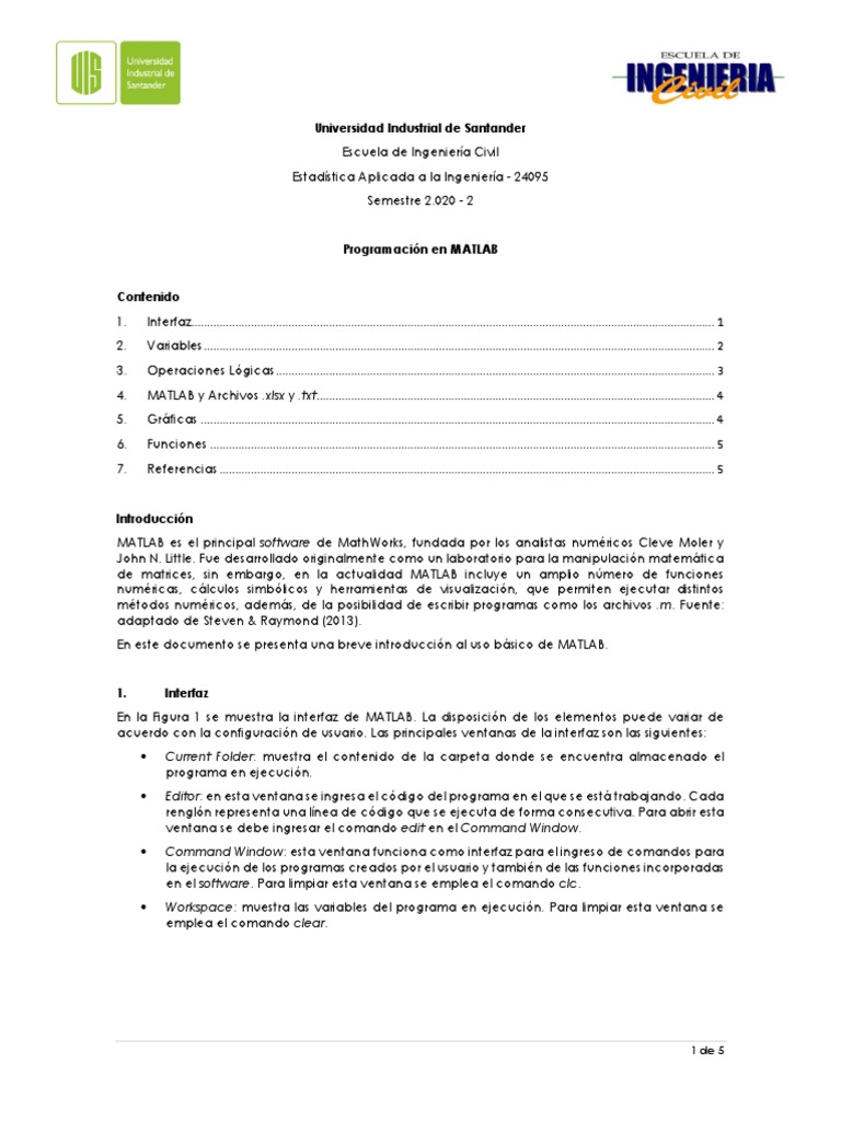 Cafeorsu - Introducción A MATLAB PDF | PDF | Matlab | Programa de ...