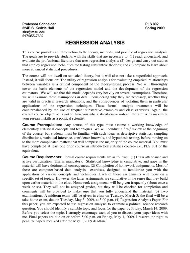 Introduction To Regression Analysis | PDF | Statistics | Regression ...