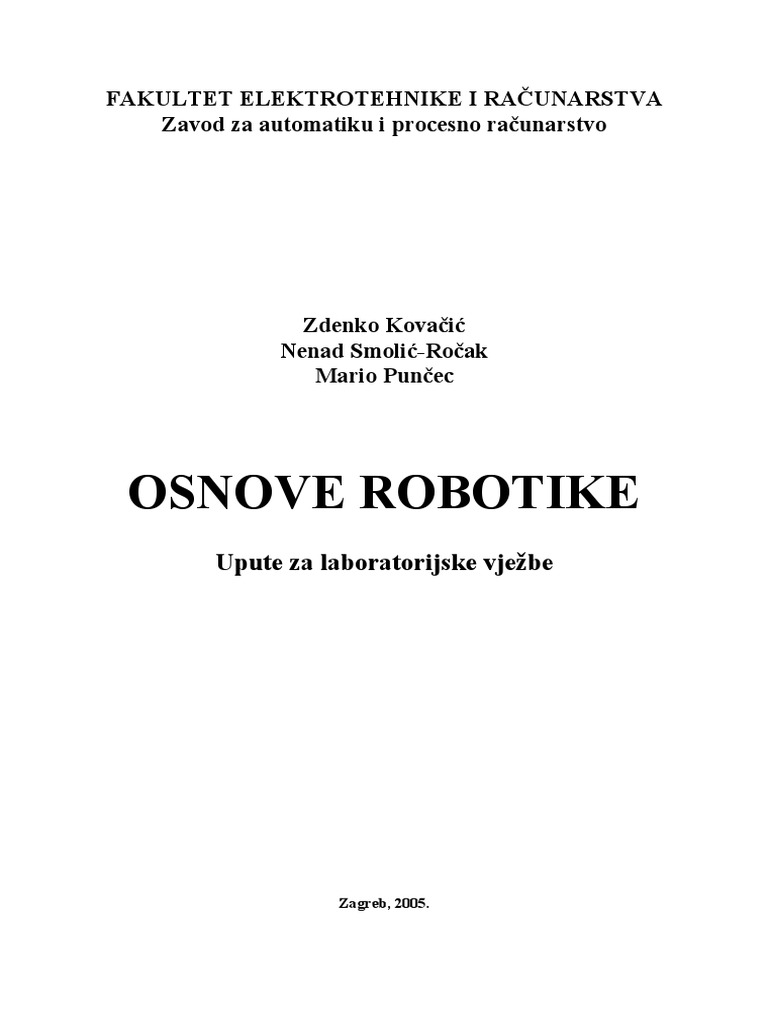 Osnove Robotike Upute Za Laboratorijske Vjezbe | PDF