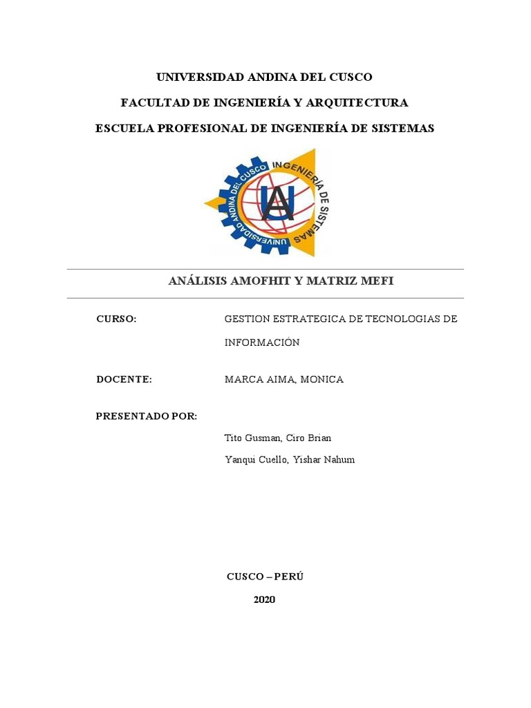 Análisis Amofhit y Matriz Mefi PDF | PDF | Trata de personas | Estado ...