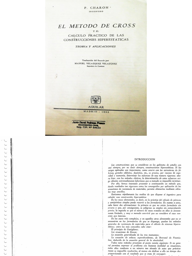 El Metodo de Cross (Teoria y Aplicaciones) PDF | PDF