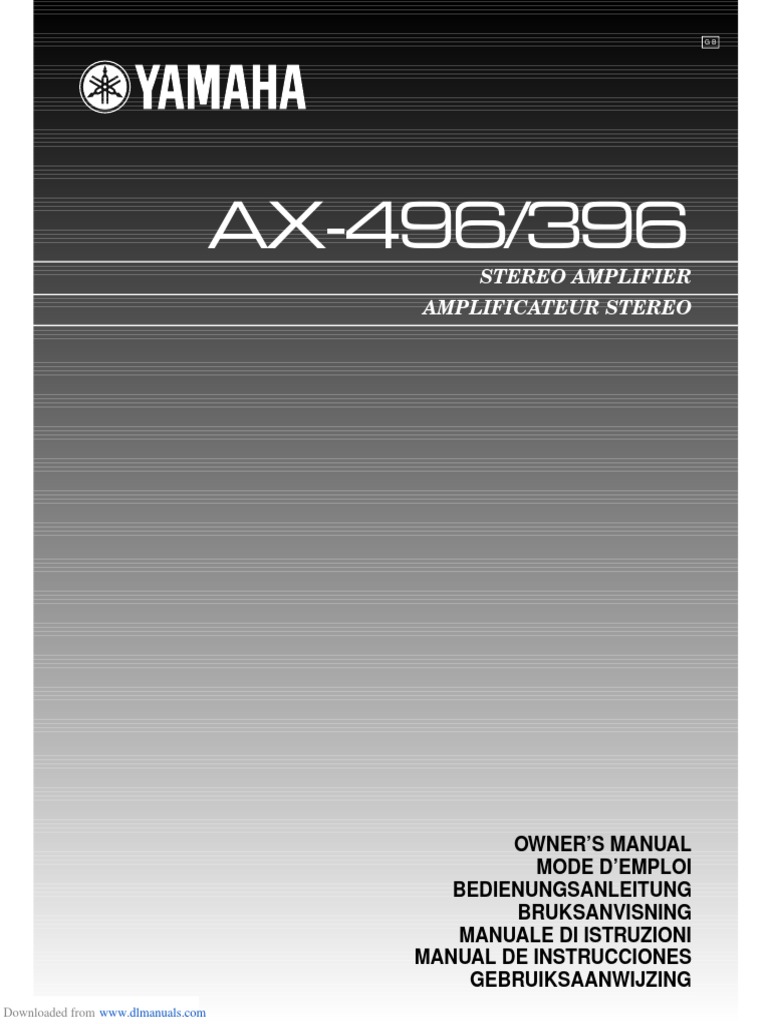 Yamaha AX-396 - Owner's Manual | PDF | Ac Power Plugs And Sockets ...