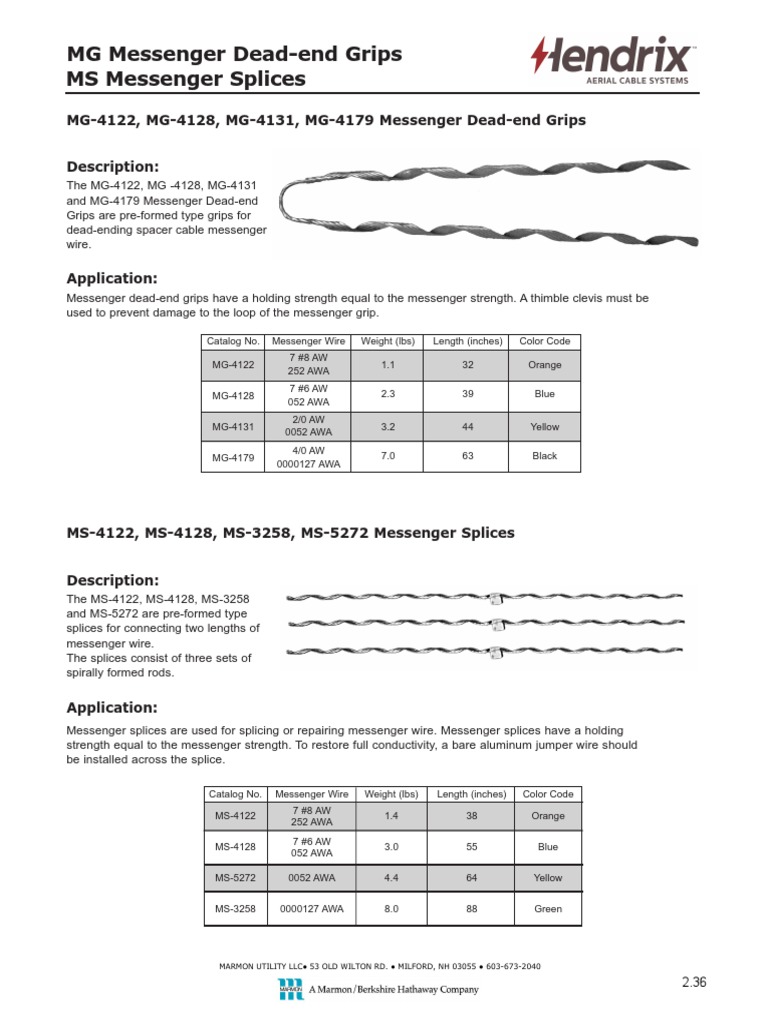 MG Messenger Dead-End Grips MS Messenger Splices | Download Free PDF ...