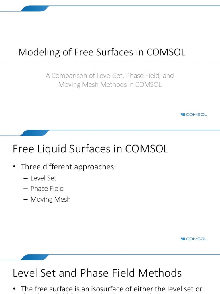 Modeling of Free Surfaces in COMSOL PDF | PDF | Navier–Stokes Equations ...