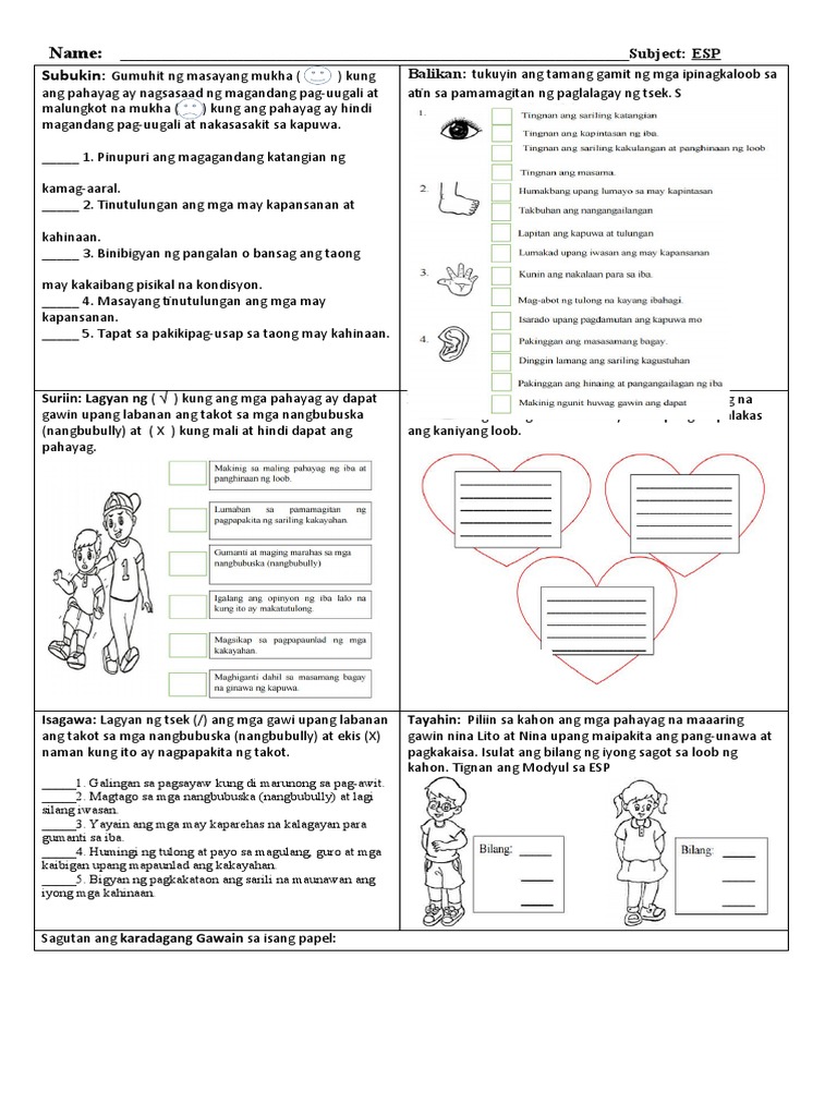 Answer Sheet ESP MODULE 3 Edited | PDF