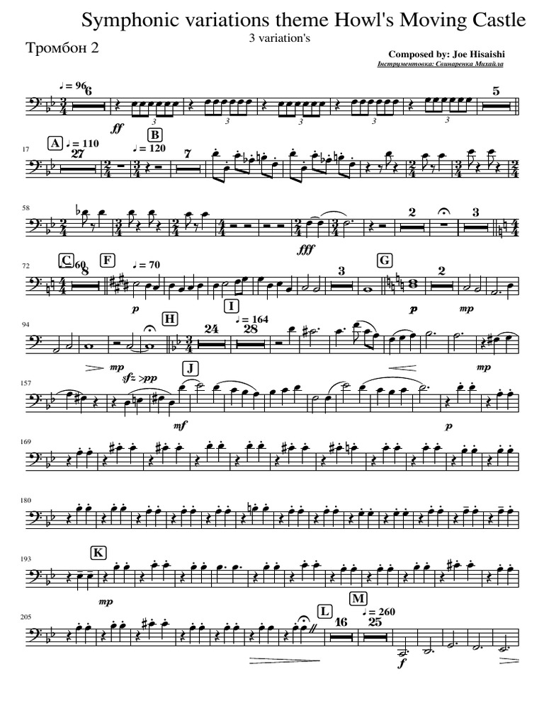 Symphonic - variations - theme - Howl's - Moving - Castle испр.-Тромбон ...