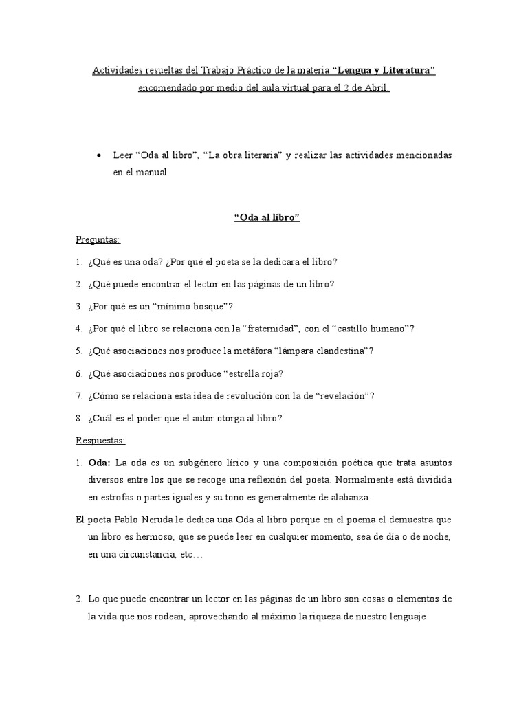 Oda Al Libro | PDF | Metáfora | Poesía