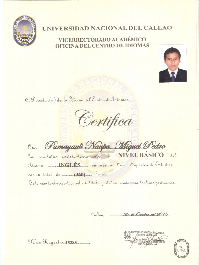 Certificado de Ingles Basico | PDF