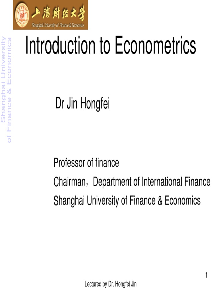 Introduction To Econometrics | PDF | Econometrics | Economics