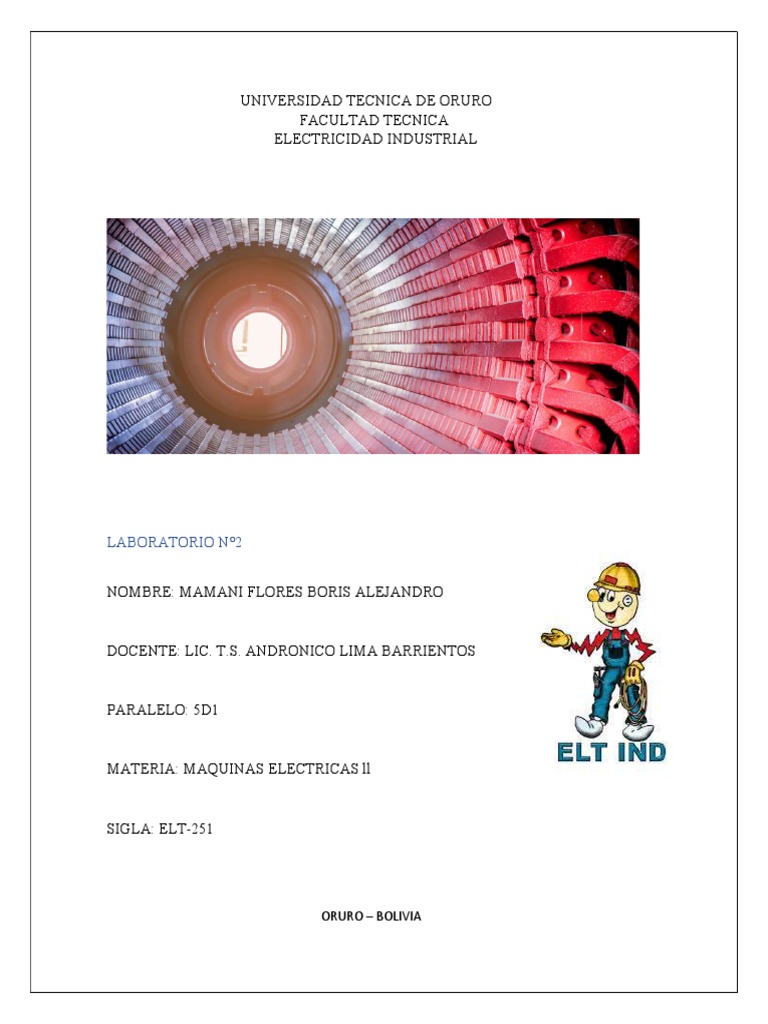 Laboratorio 2, Maquinas Electricas II | PDF | Generador eléctrico | Campo magnético