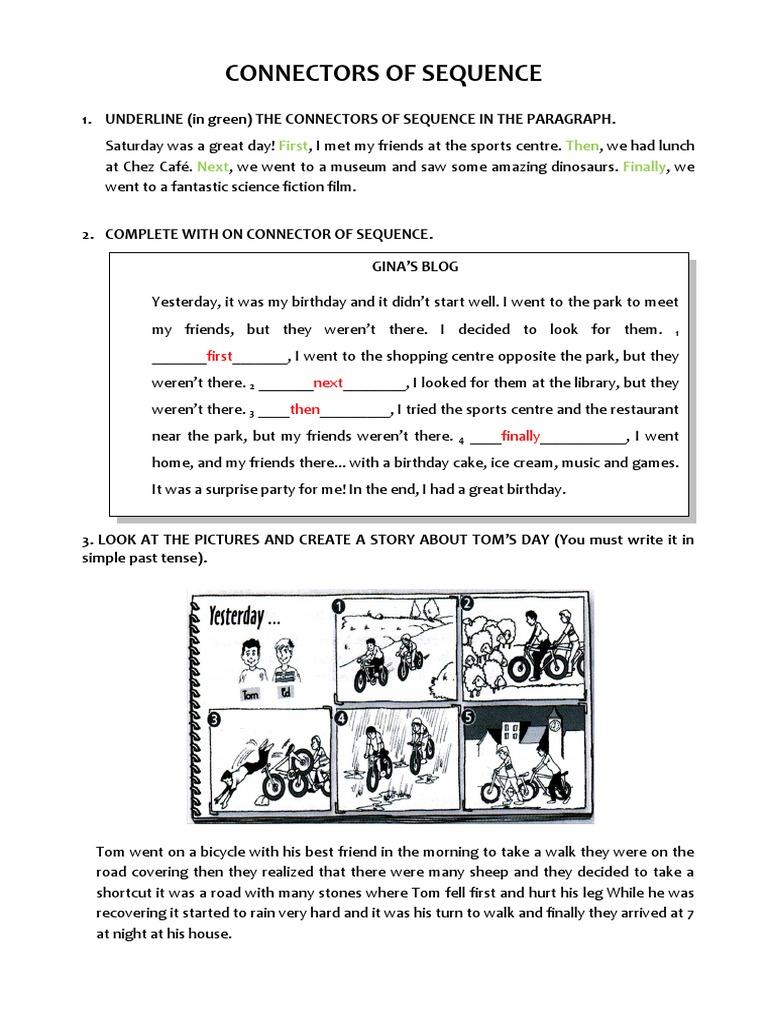 Sequence Connectors Worksheet | PDF | Art | Mystery, Thriller & Crime ...