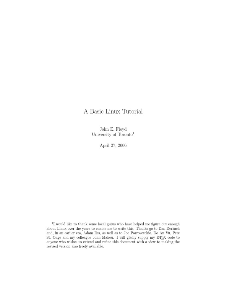 A Basic Linux Tutorial | PDF