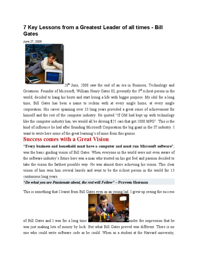 Lessons from Bill Gates' Leadership | PDF | Software | Microsoft