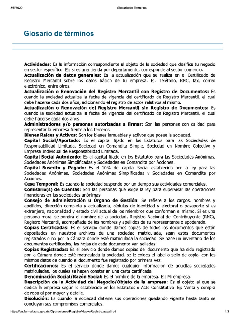 Glosario de Terminos | PDF