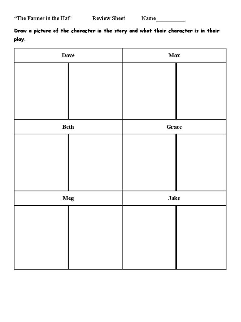 The Farmer in The Hat Review Sheet | PDF | Home & Garden