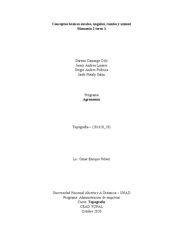 Conceptos Básicos Escalas, Ángulos, Rumbo y Azimut | PDF | Topografía ...