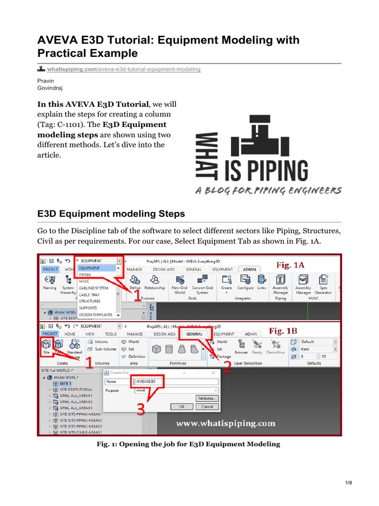 AVEVA E3D Tutorial Equipment Modeling With Practical Example | PDF | Computer Keyboard | Computing
