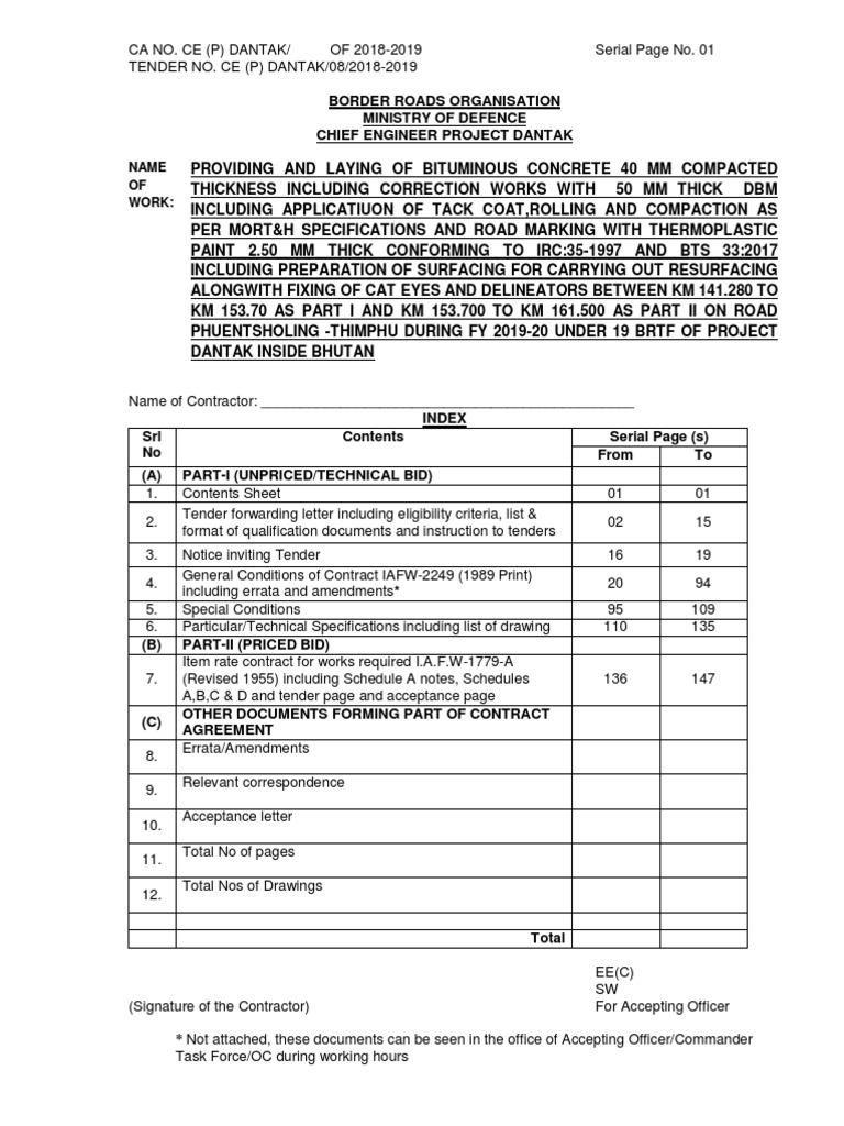 Border Roads Organisation Ministry of Defence Chief Engineer Project Dantak | PDF | Real Estate ...