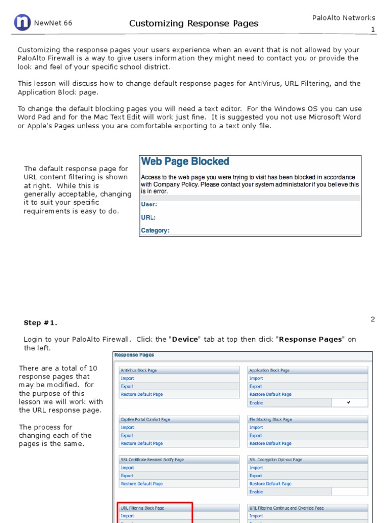 Customizing Response Pages | PDF