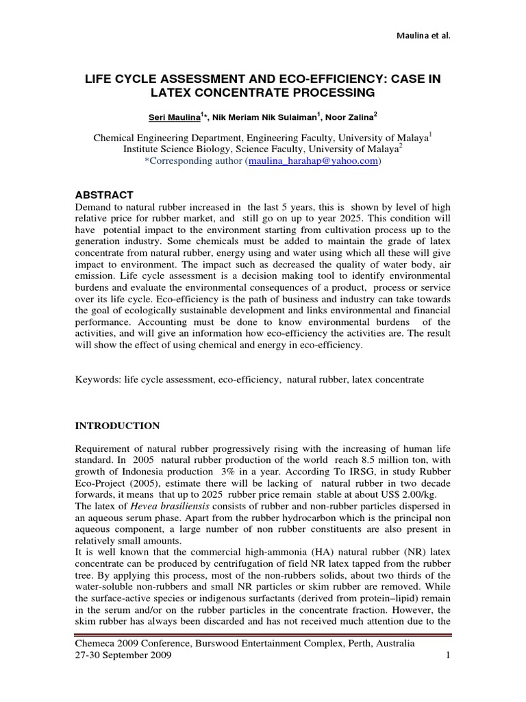Life Cycle Assessment | PDF | Life Cycle Assessment | Natural Rubber
