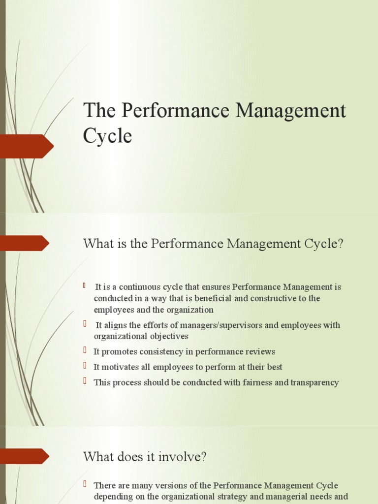 The Performance Management Cycle | PDF | Educational Assessment | Goal