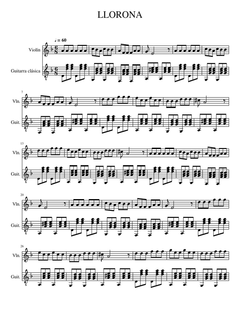 Llorona: Violín 60 | PDF