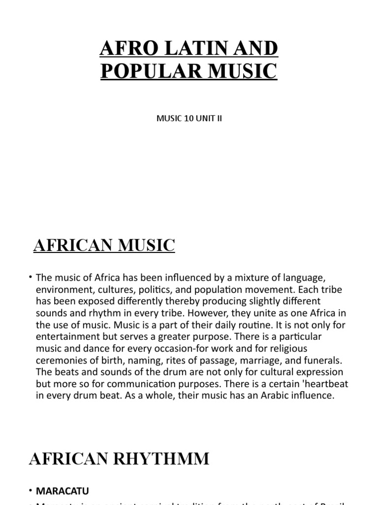 An Overview of the Origins and Characteristics of African Music and its ...