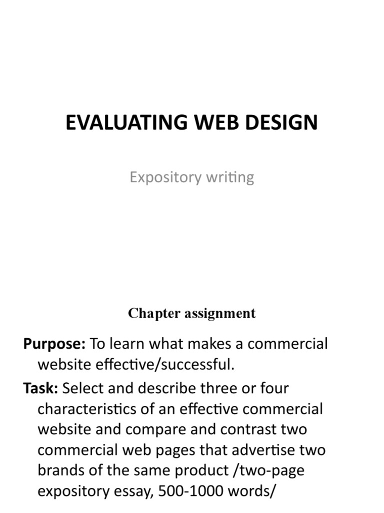 Evaluating Web Design | PDF | Essays | World Wide Web