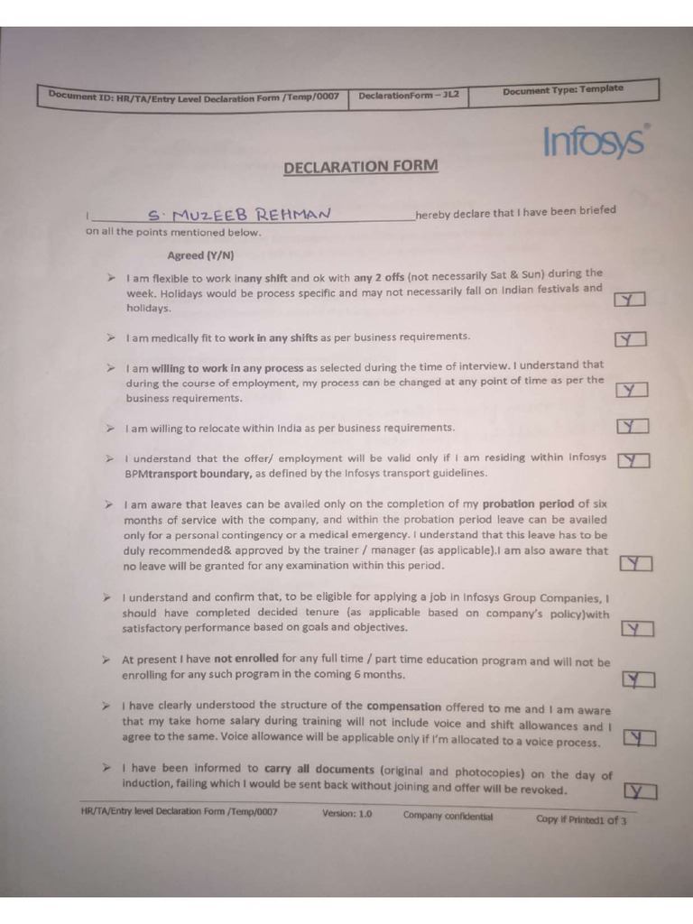 Declaration Form | PDF